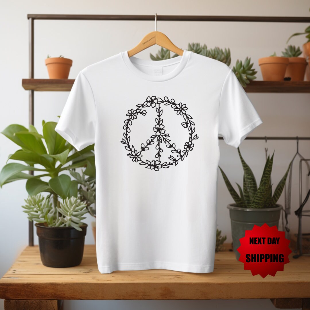 Peace Flower Shirt, Peace T-shirt, Peace Shirt, Peace Sign Shirt ...