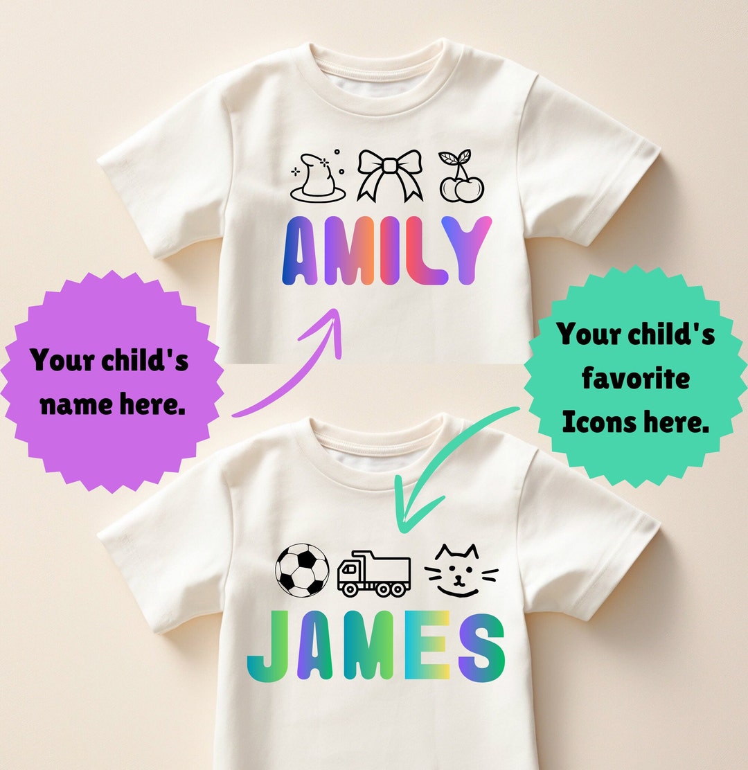 Personalized Kids Shirt With Name and Favorite Things, Custom Shirt ...