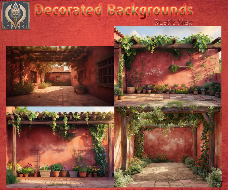 Rustic Mex Digital Backgrounds Decorated Backdrops Decorator ...