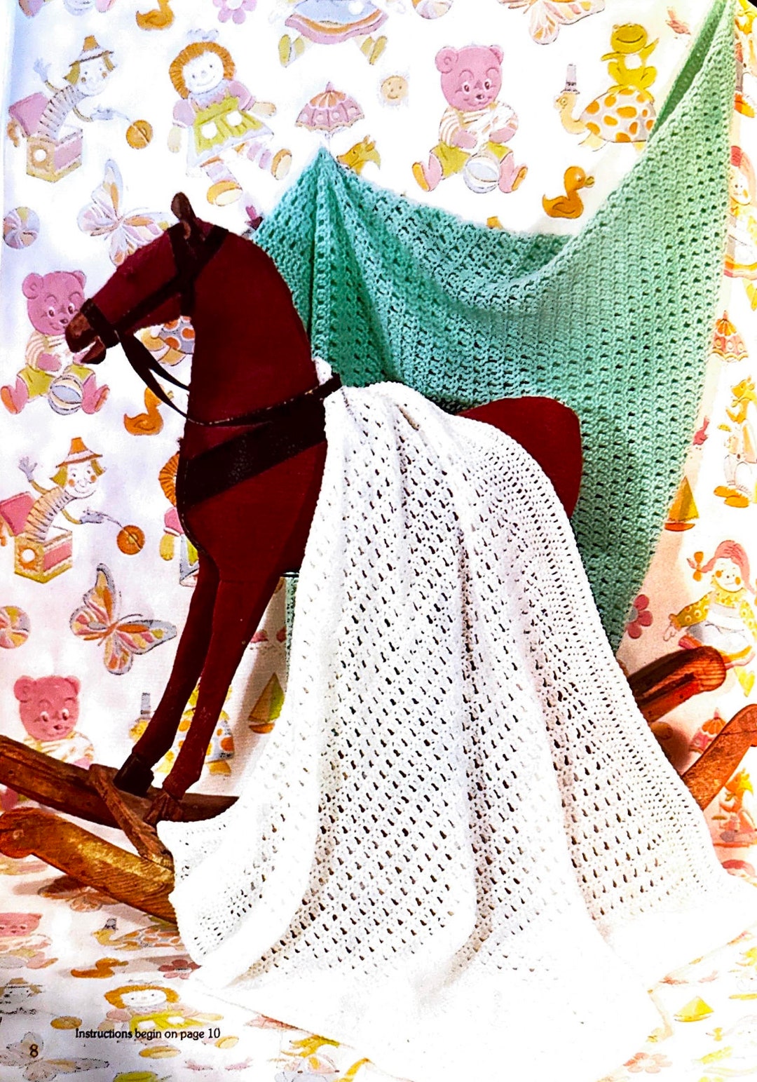 Vintage Beginner Baby Heirloom Carriage Stroller Cover Afghan Crochet ...
