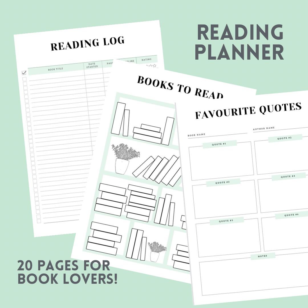 Digital Aesthetic Reading Journal, Digital Planner Journalism Read PDF ...