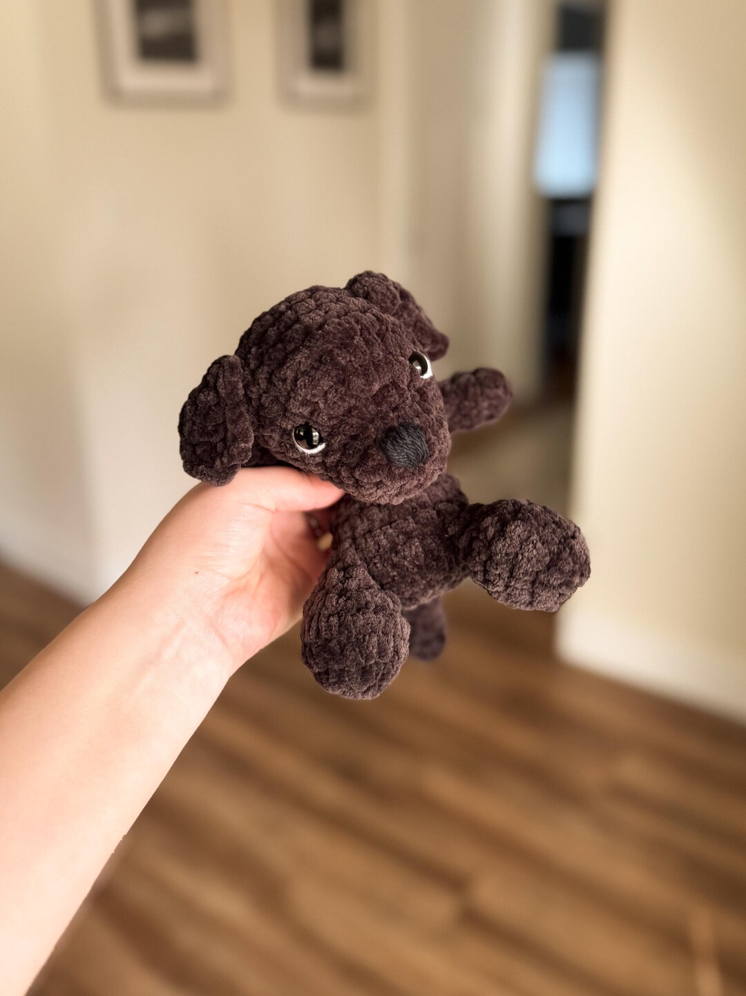 Chocolate Lab Plushie, Crochet Puppy, Crochet Dog, Crochet Stuffed ...