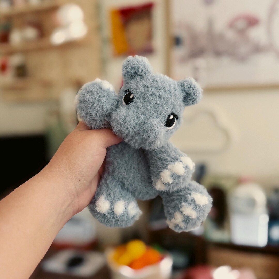 Crochet Hippo Plushie: Fuzzy Stuffed Animal Snuggler - Etsy