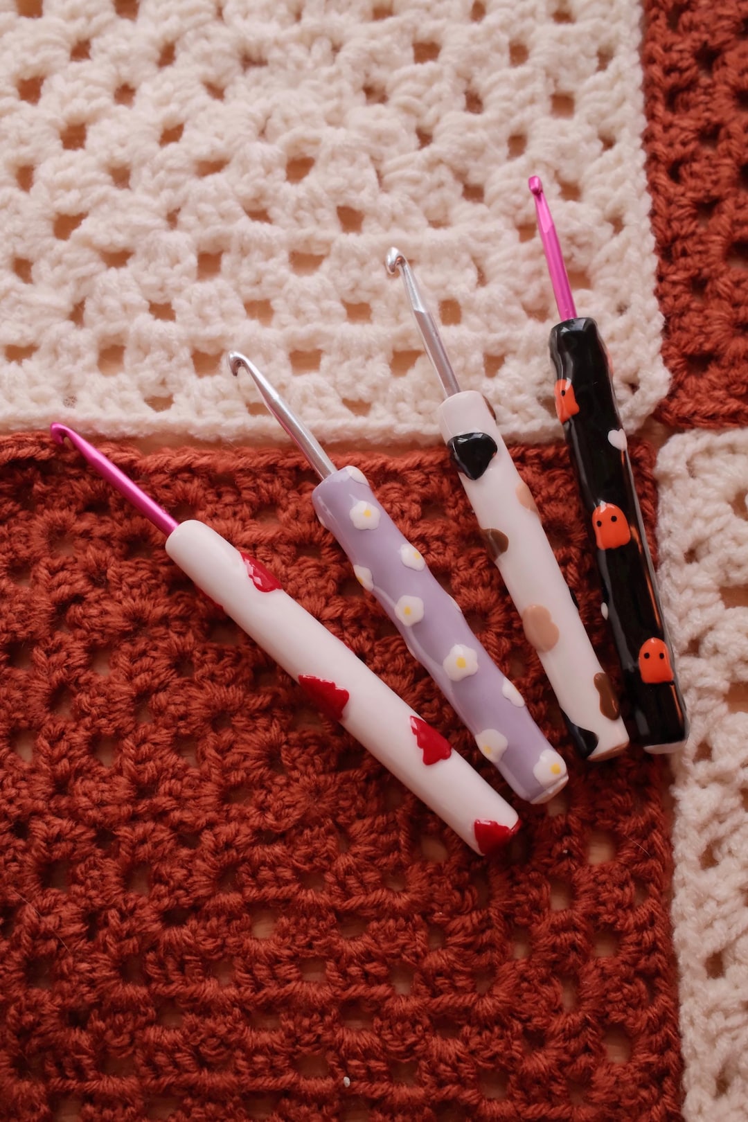 Handmade Crochet Hook: 4.5mm - 5mm Polymer Clay Handle - Etsy