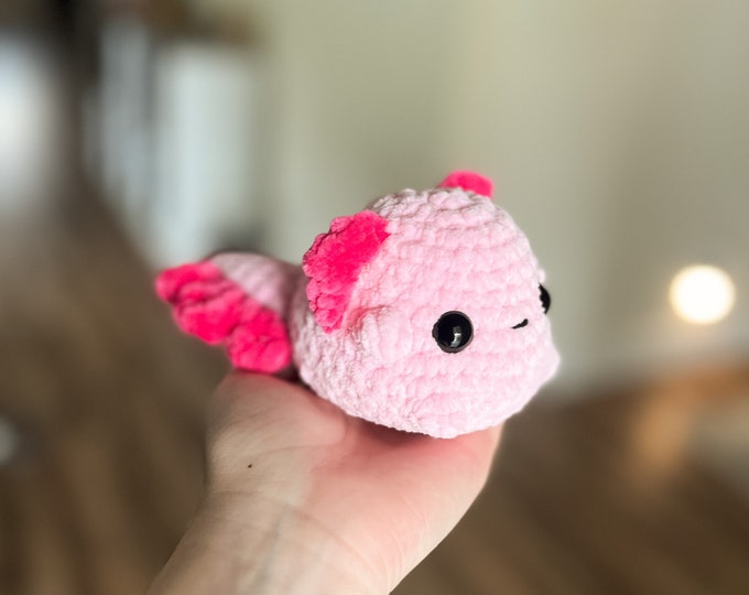 Crochet Chubby Axolotl Plushie, Axolotl Toy, Handmade Plushie ...