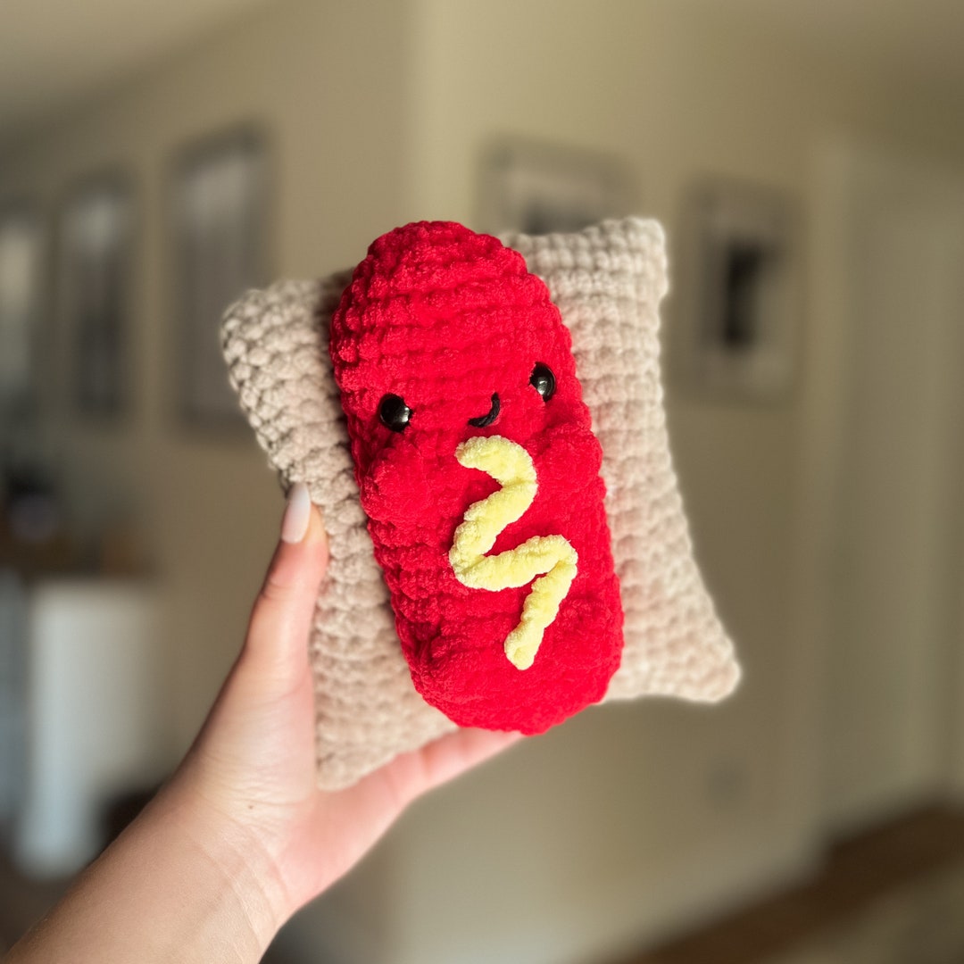Crochet Hot Dog, Crochet Glizzy, Crochet Food, Handmade Food Toy, Hot ...