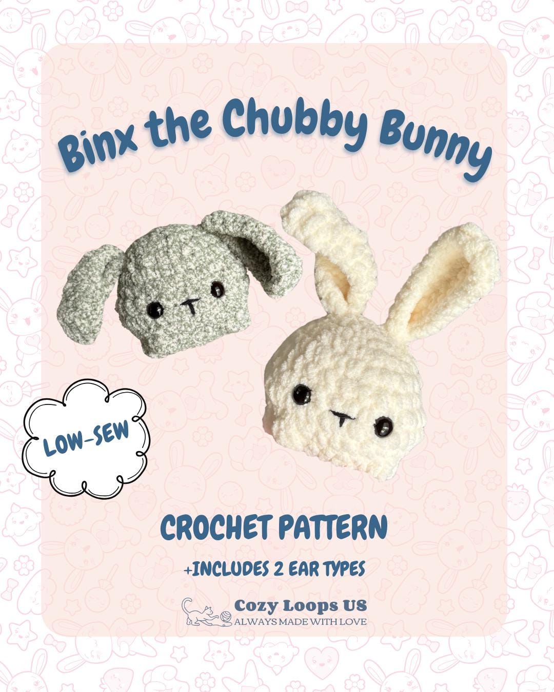 Binx the Chubby Bunny PDF Crochet Pattern, Digital Download, Amigurumi ...