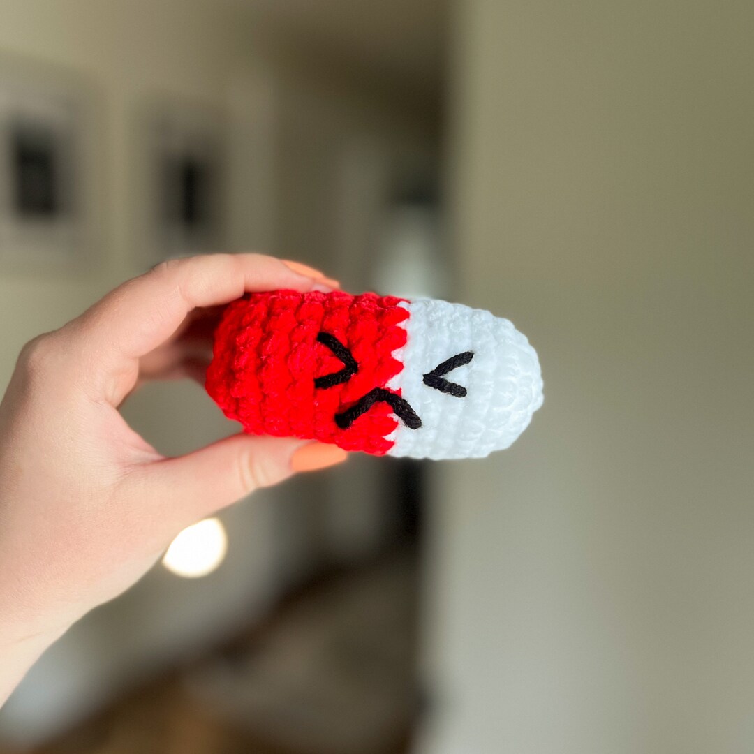 Crochet Chill Pill, Pill Plushie, Stress Toy, Handmade Chill Pill ...