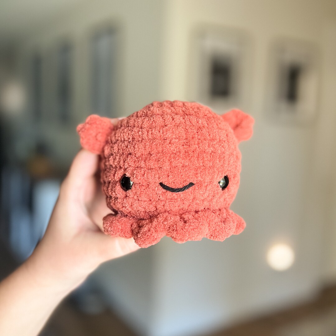 Crochet Cuddle Fish Plushie, Cuddlefish Plush, Handmade Soft Toy, Sea ...