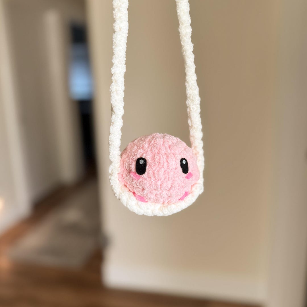 Kirby on a Swing, Car Hanger, Cute Car Hangers, Rearview Mirror Decor ...