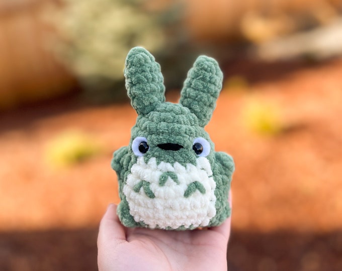 Handmade Totoro Plush, Ghibli Plushie, Green Desk Decor, My Neighbor ...