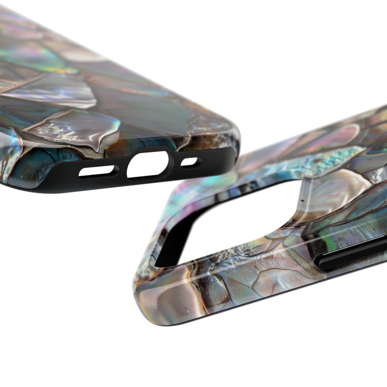 Iridescent Abalone Shell Mosaic Stained Glass Summer Case for iPhone 15 14 13 12 11 XS 7 Samsung ...
