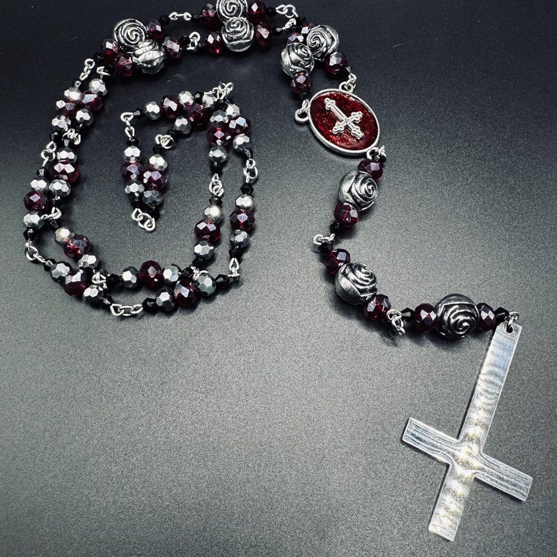 Inverted Rosary Silver - Etsy UK