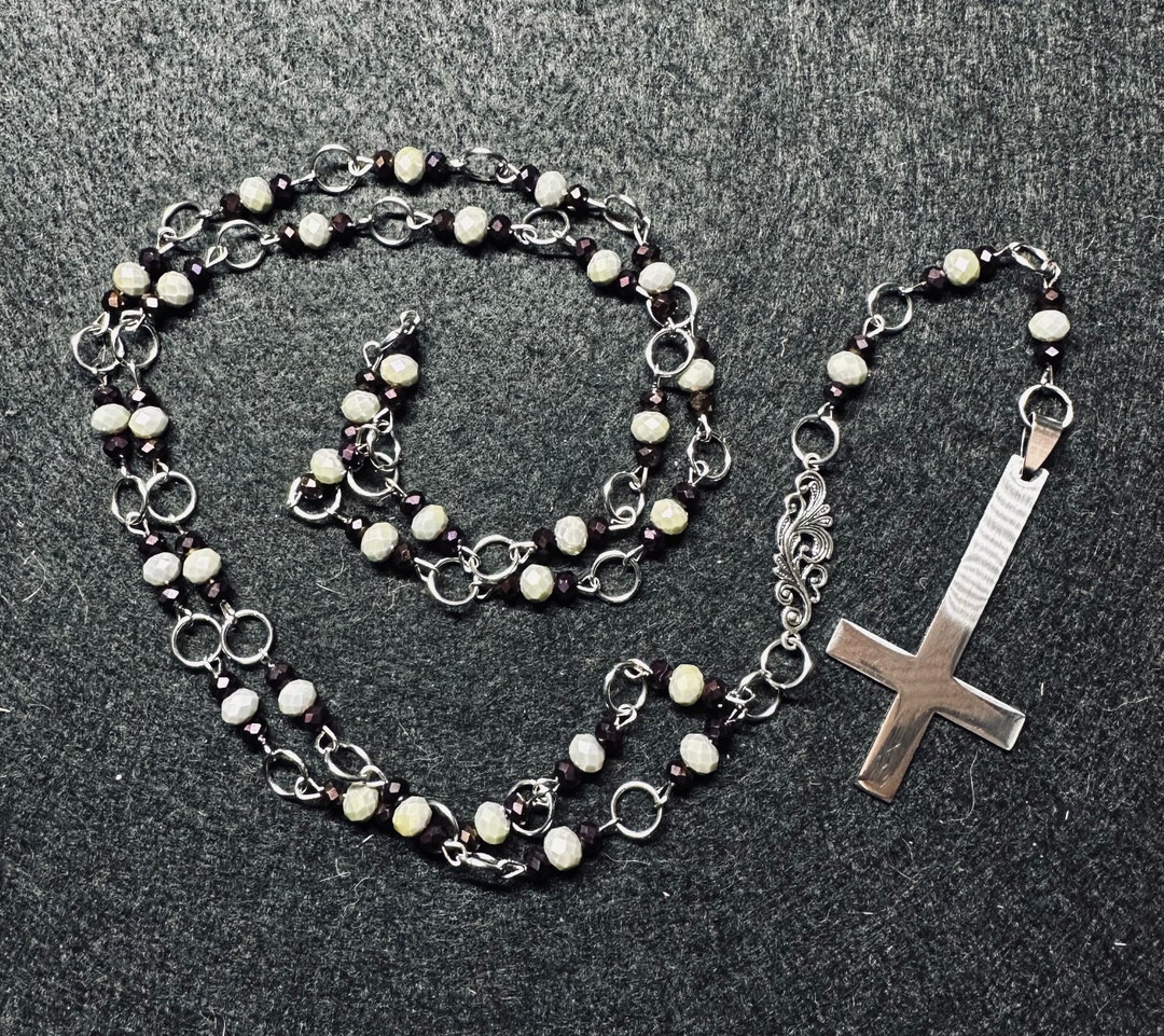 Inverted Cross Rosary - Etsy