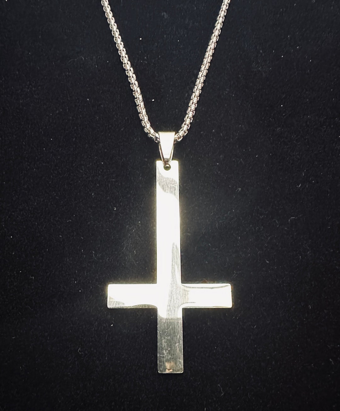 Inverted Cross Necklace - Etsy