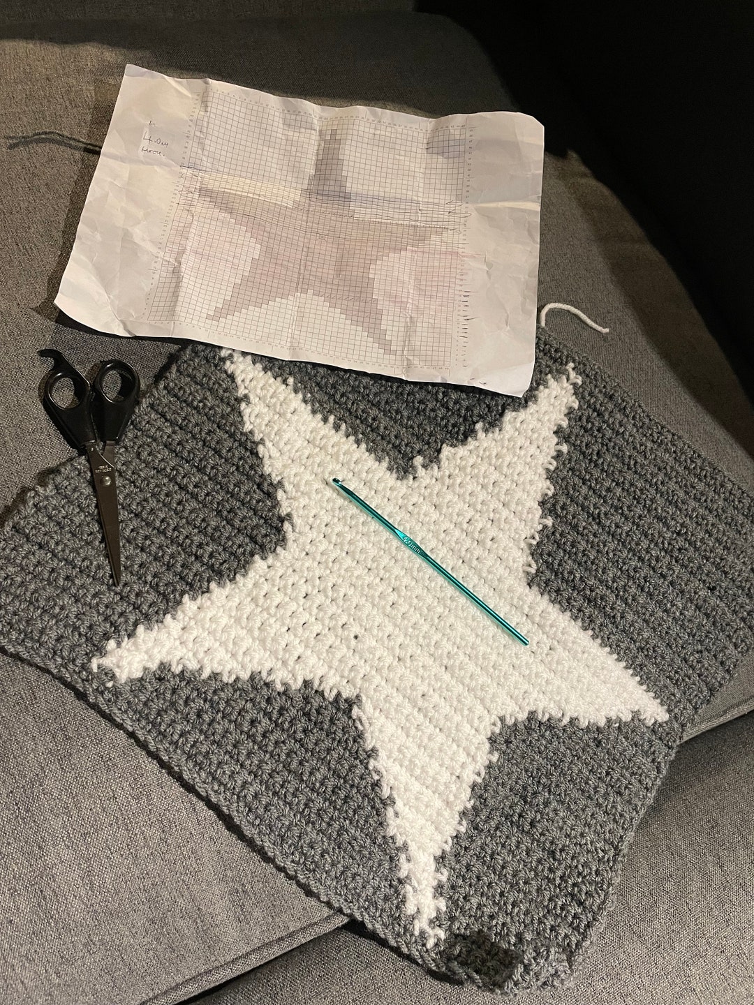 5 Point Star Graph Pattern - Etsy