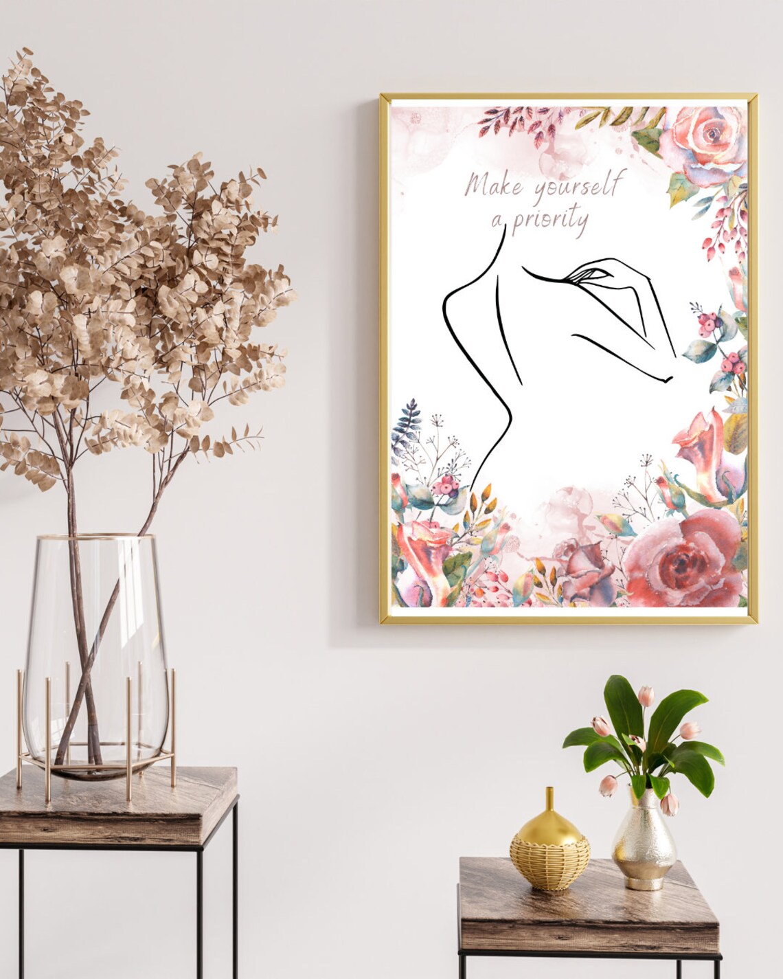 Feminine Decorative Frame, Design With Motivational Phrase, Digital ...