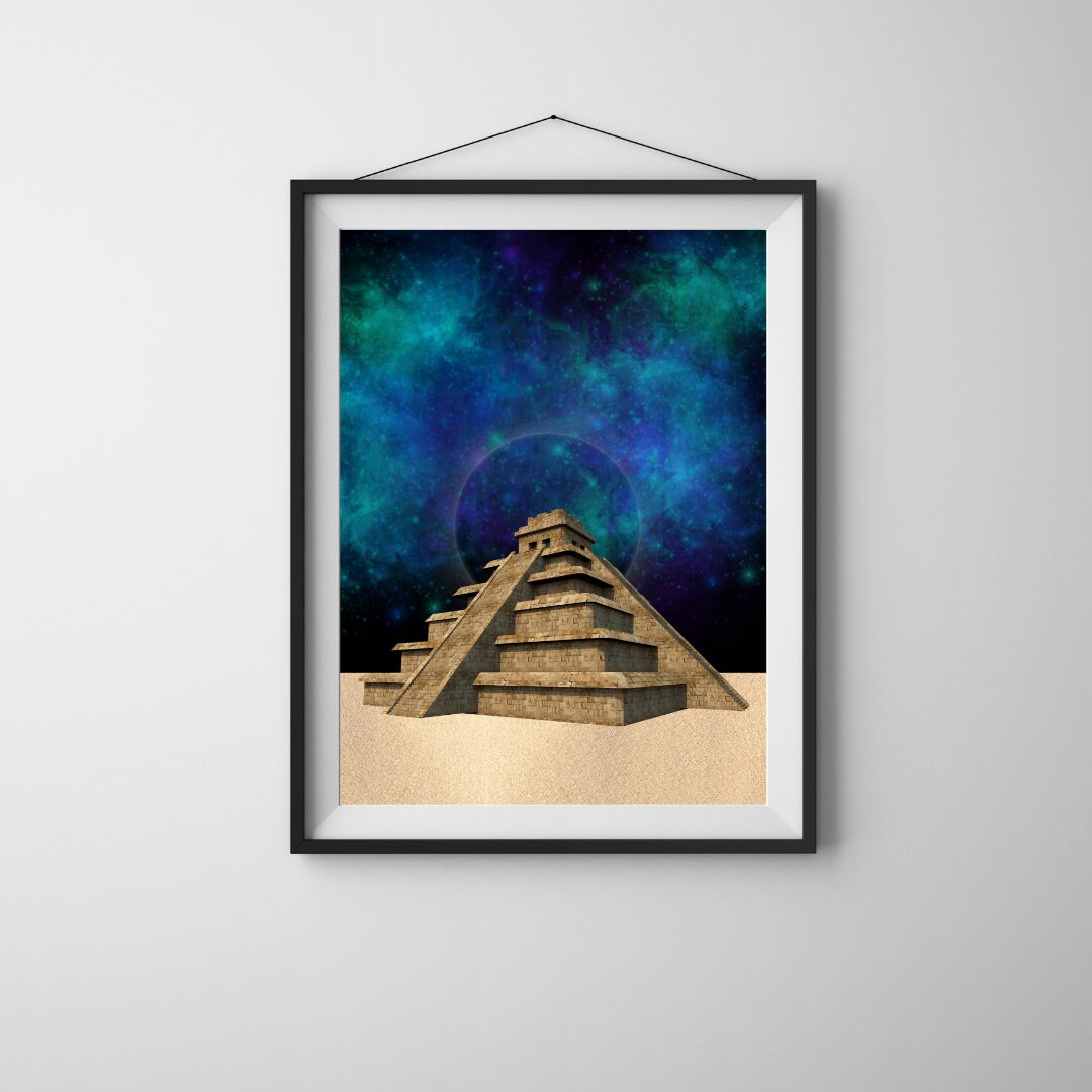 Decorative Pyramid Painting, Office or Living Room Decoration, Digital ...