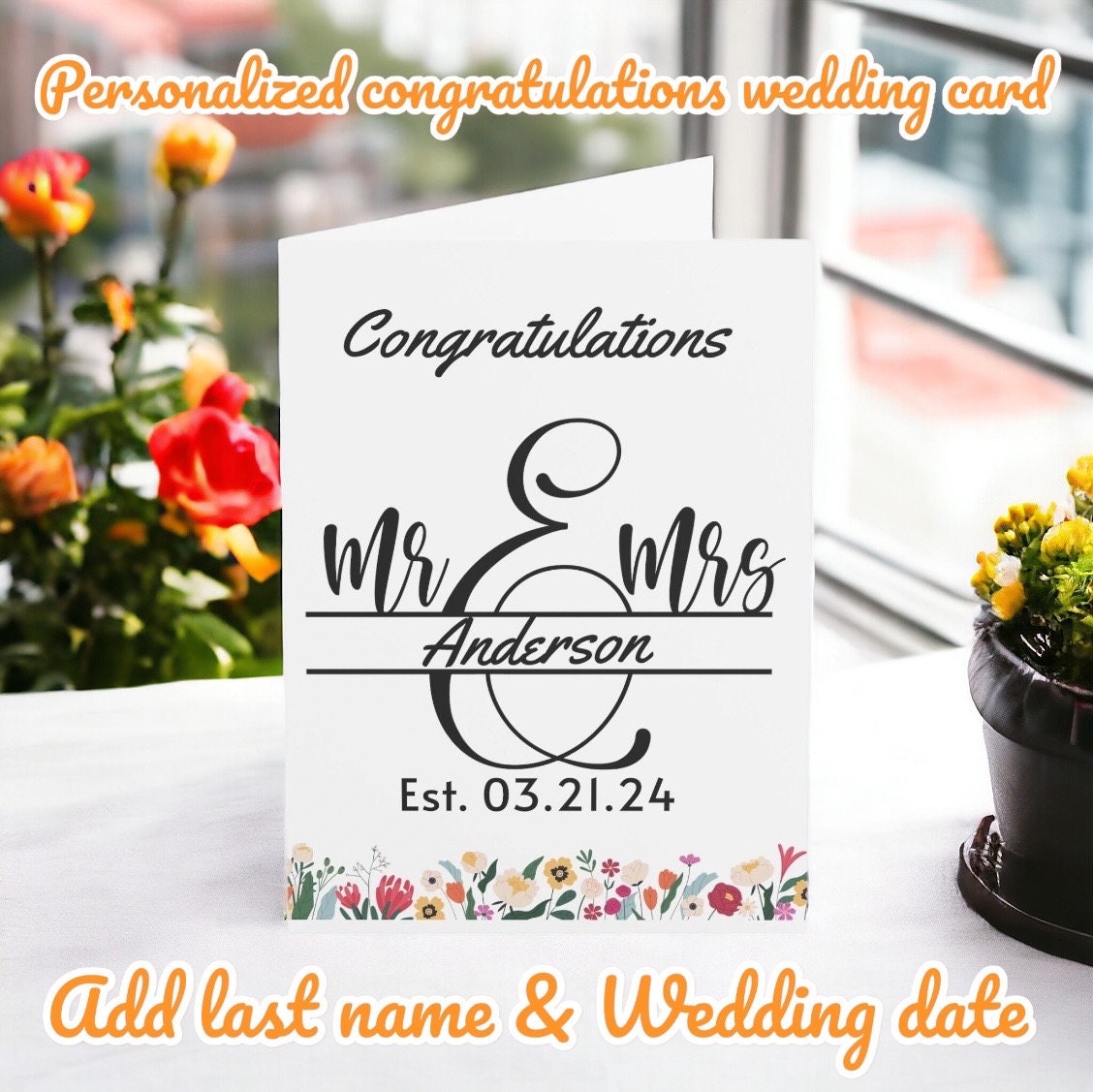 Personalized Wedding Congratulations Card for Bride or Couple Gift ...