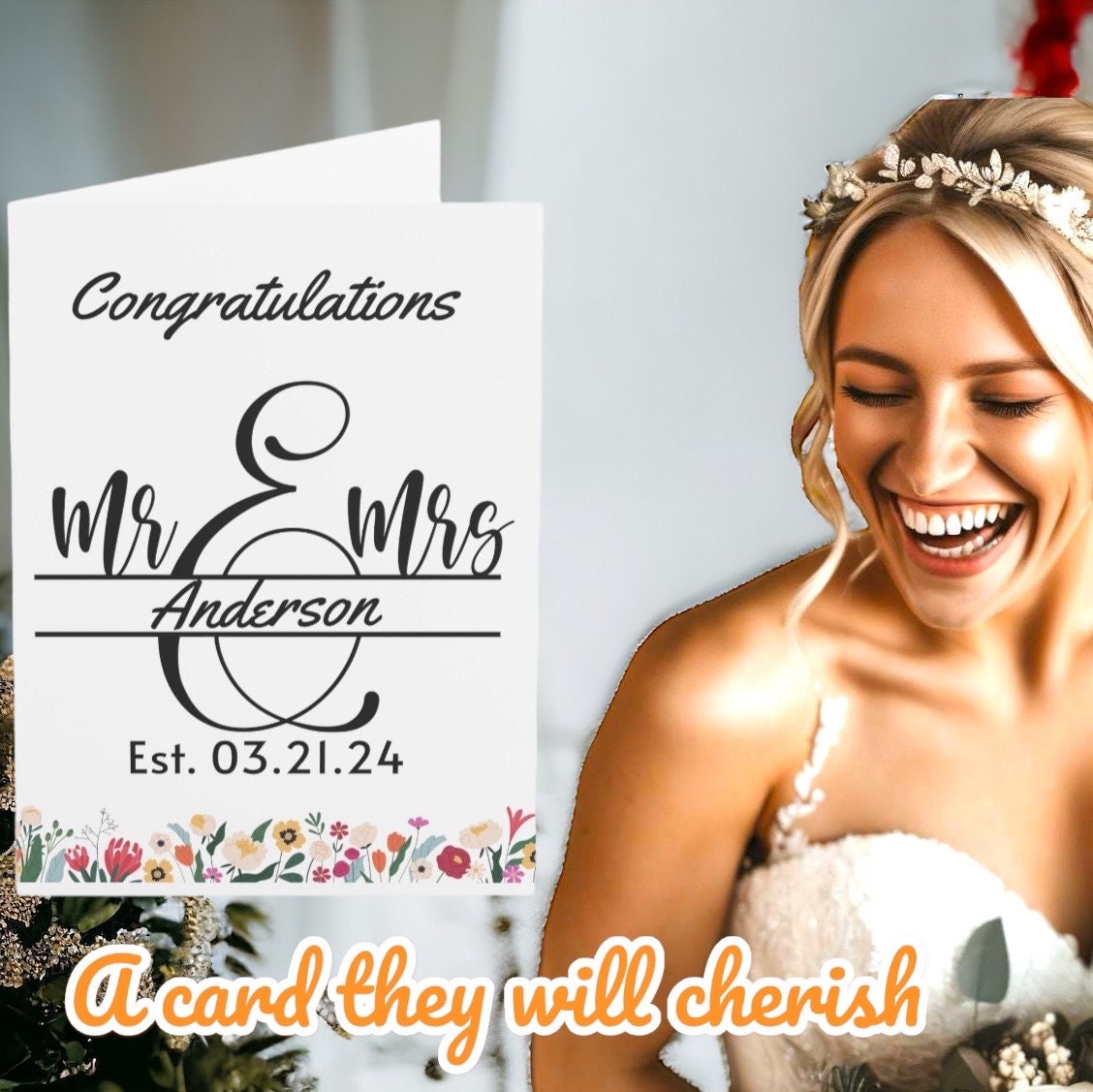 Personalized Wedding Congratulations Card for Bride or Couple Gift ...