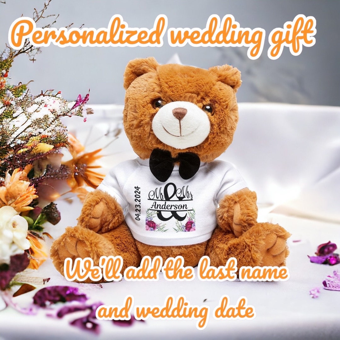 Personalized Wedding Gift Teddy Bear for Newlyweds Custom Teddys Bear ...