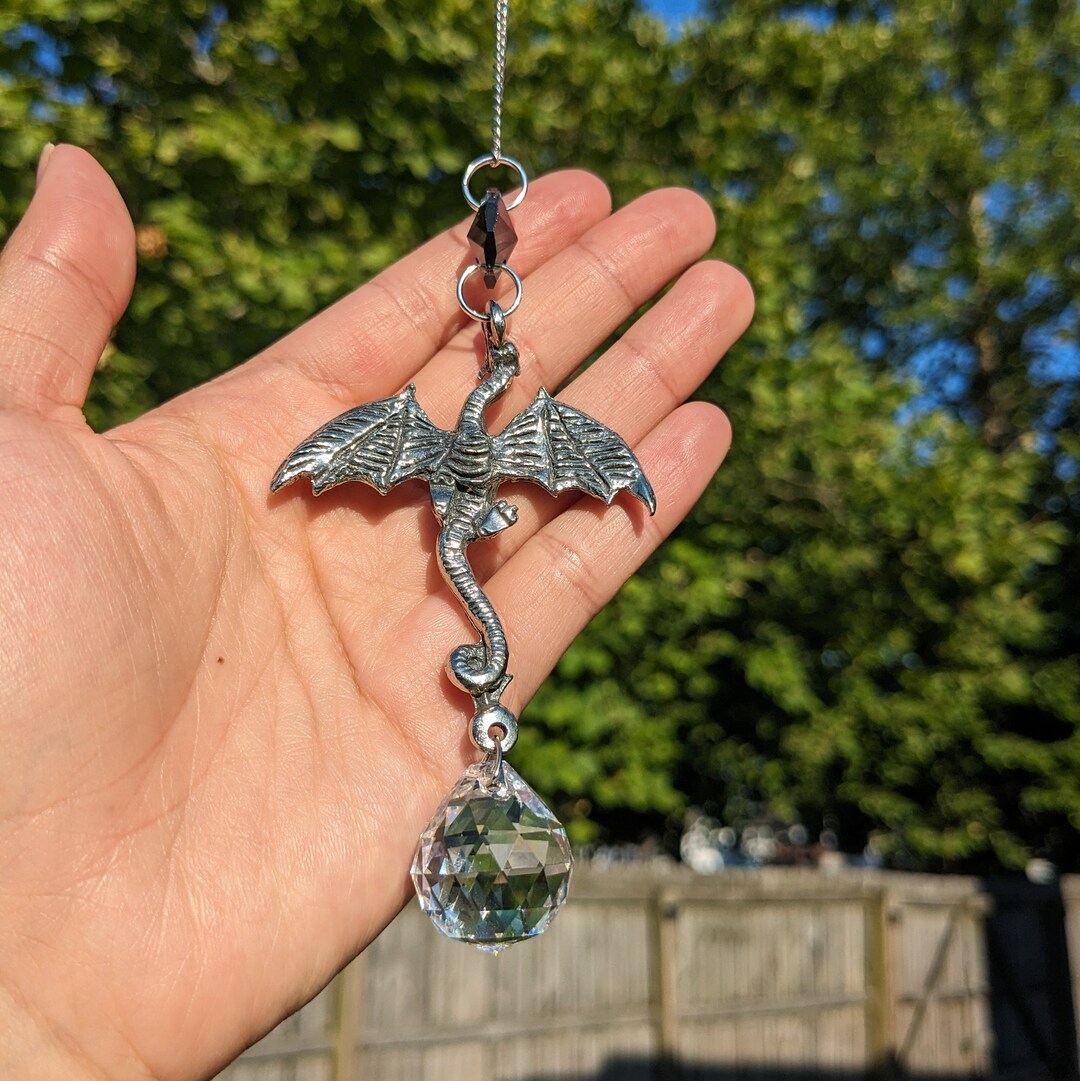 Dragon Wind Spinner Stabilizer Crystal Pendant Sun Catcher for Outdoor ...