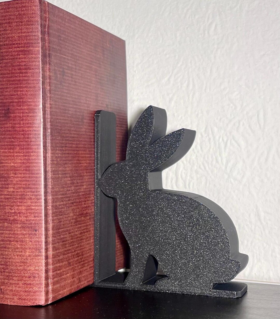 Thick Rabbit Bookends With Flat Base, 3D Printed Cute Animal Bookstand ...