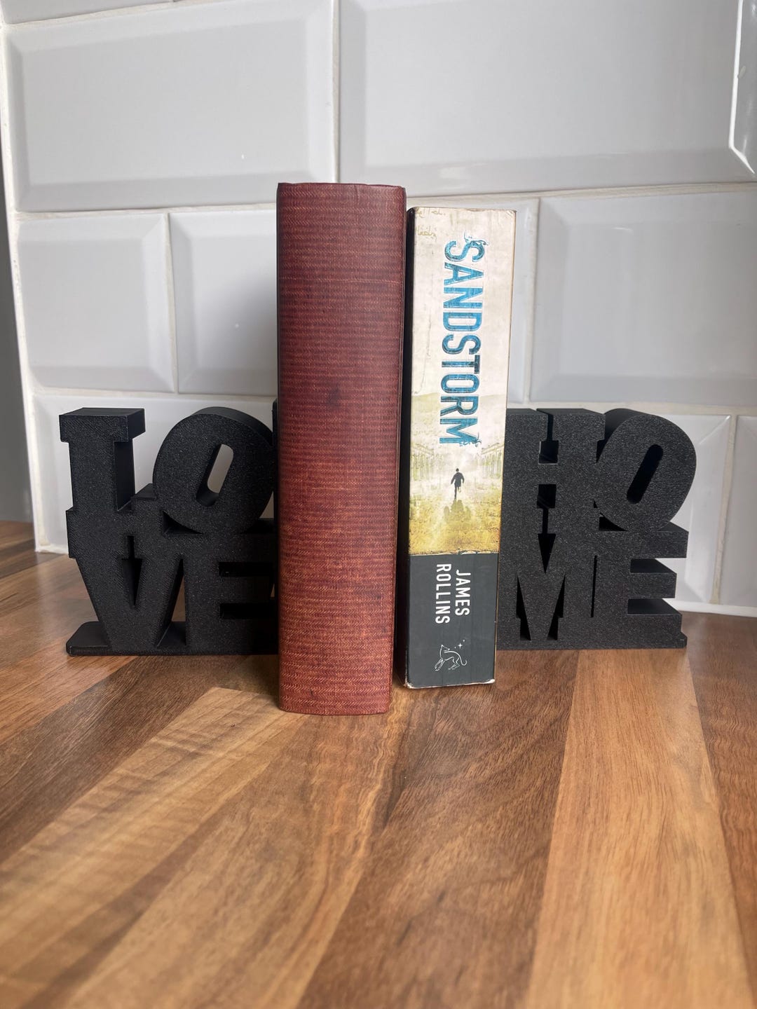 Thick Love Home Bookends With Slide Under Book Tab, Decorative ...