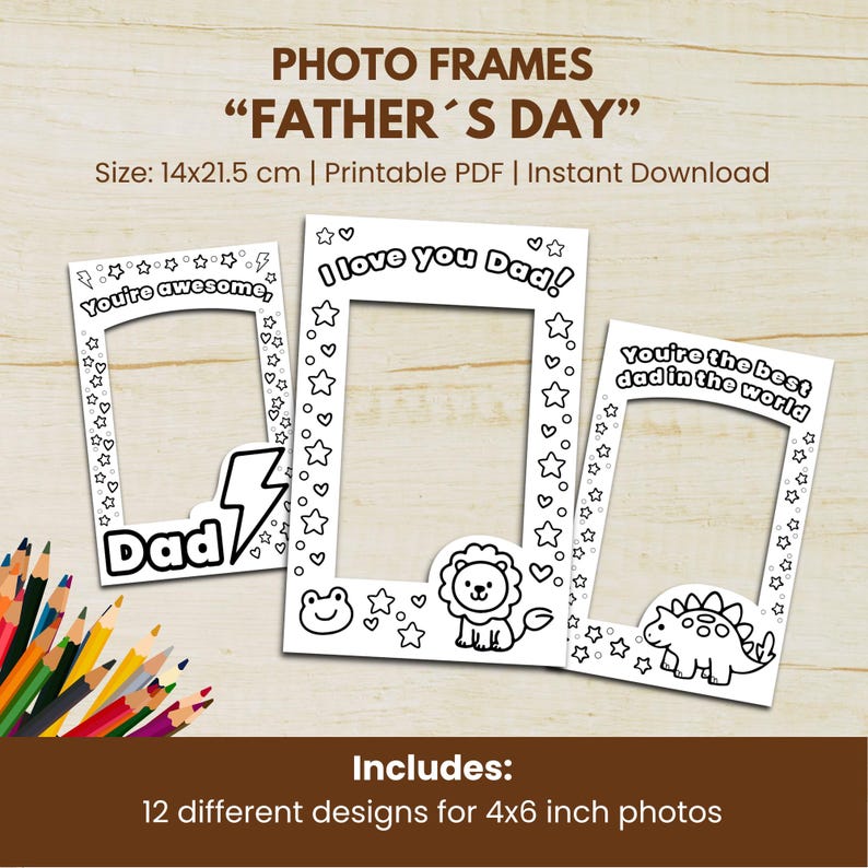 Fathers Day Printable Photo Frames in English | Preschool Activity ...