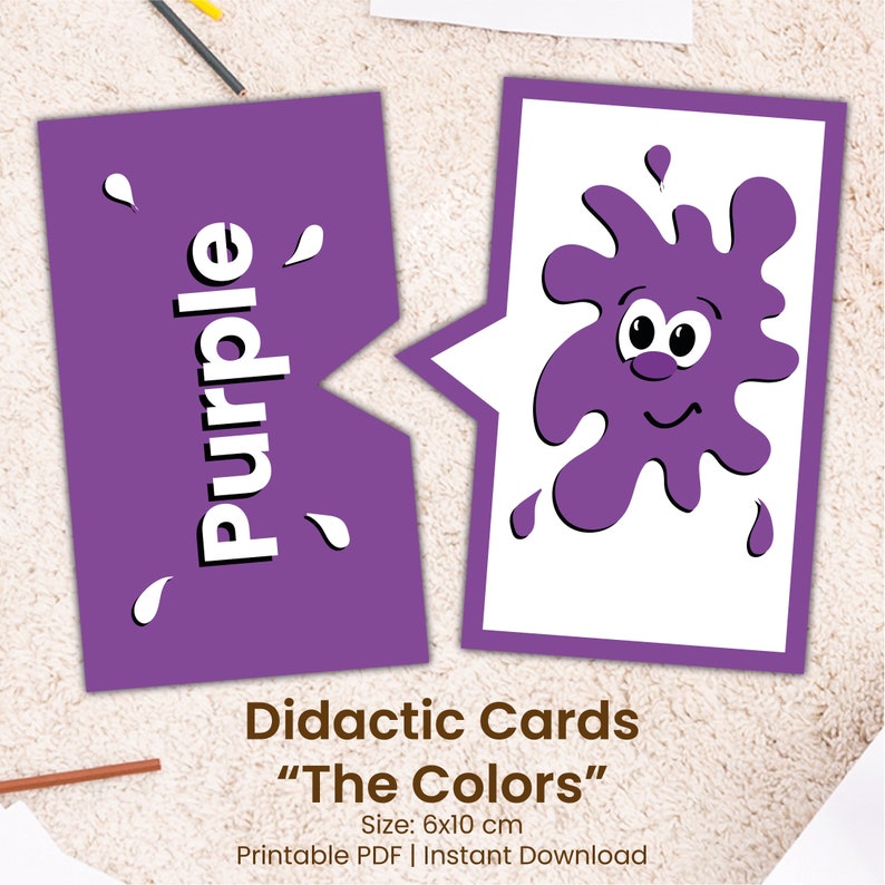 Children's Teaching Cards, Learning Colors in English, School Teaching ...