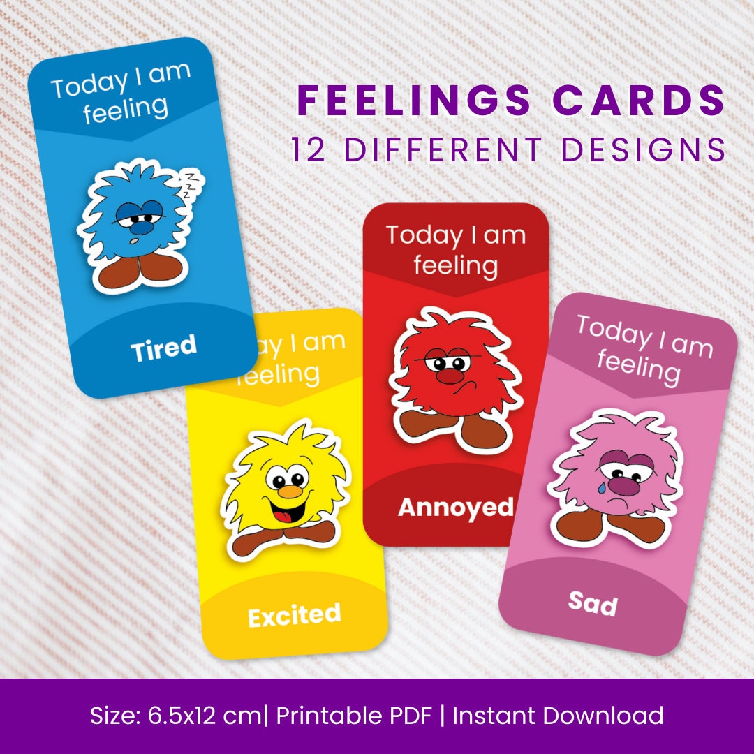 Emotion Cards in English, Teaching Cards for Children, Learning ...