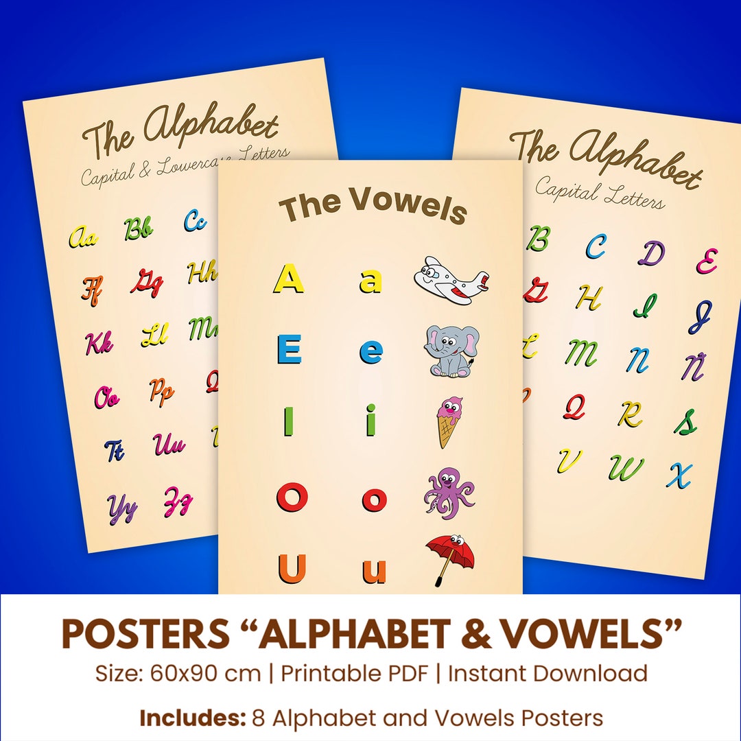 Alphabet Posters, Vowel Posters, English Alphabet, School Decoration ...