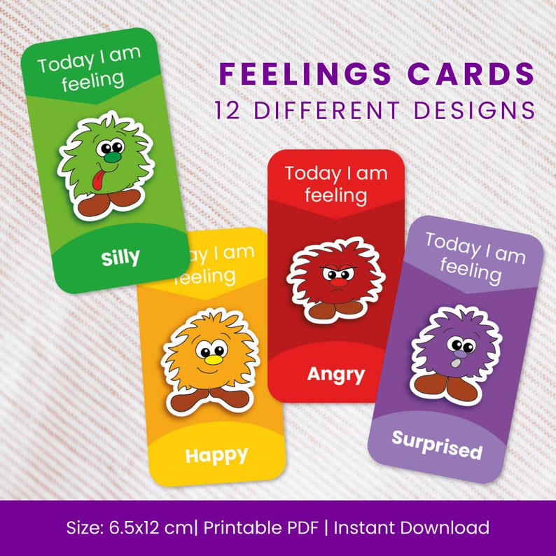 Emotion Cards in English, Teaching Cards for Children, Learning ...