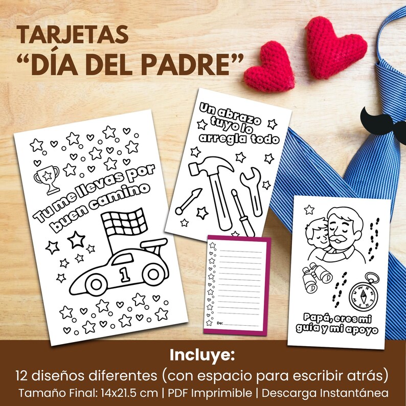 Father's Day Coloring & Printable Cards | Kids Activity | Handmade Gift ...