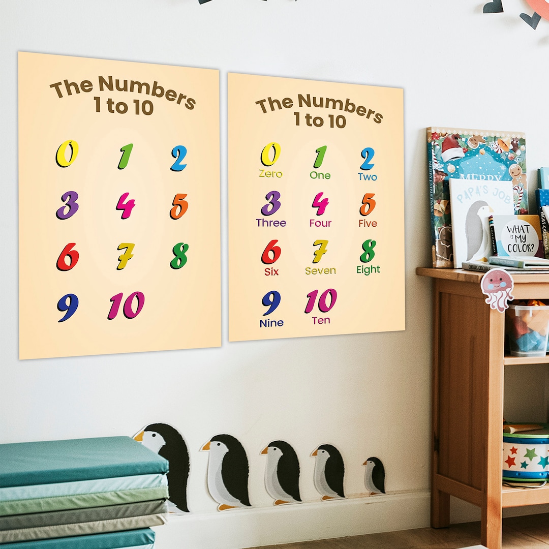 Preschool Number Posters, Educational Posters 60x90, Learning to Count ...