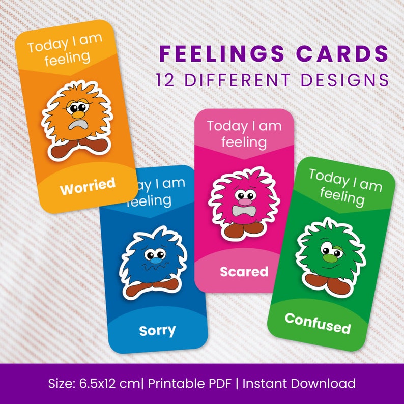 Emotion Cards in English, Teaching Cards for Children, Learning ...