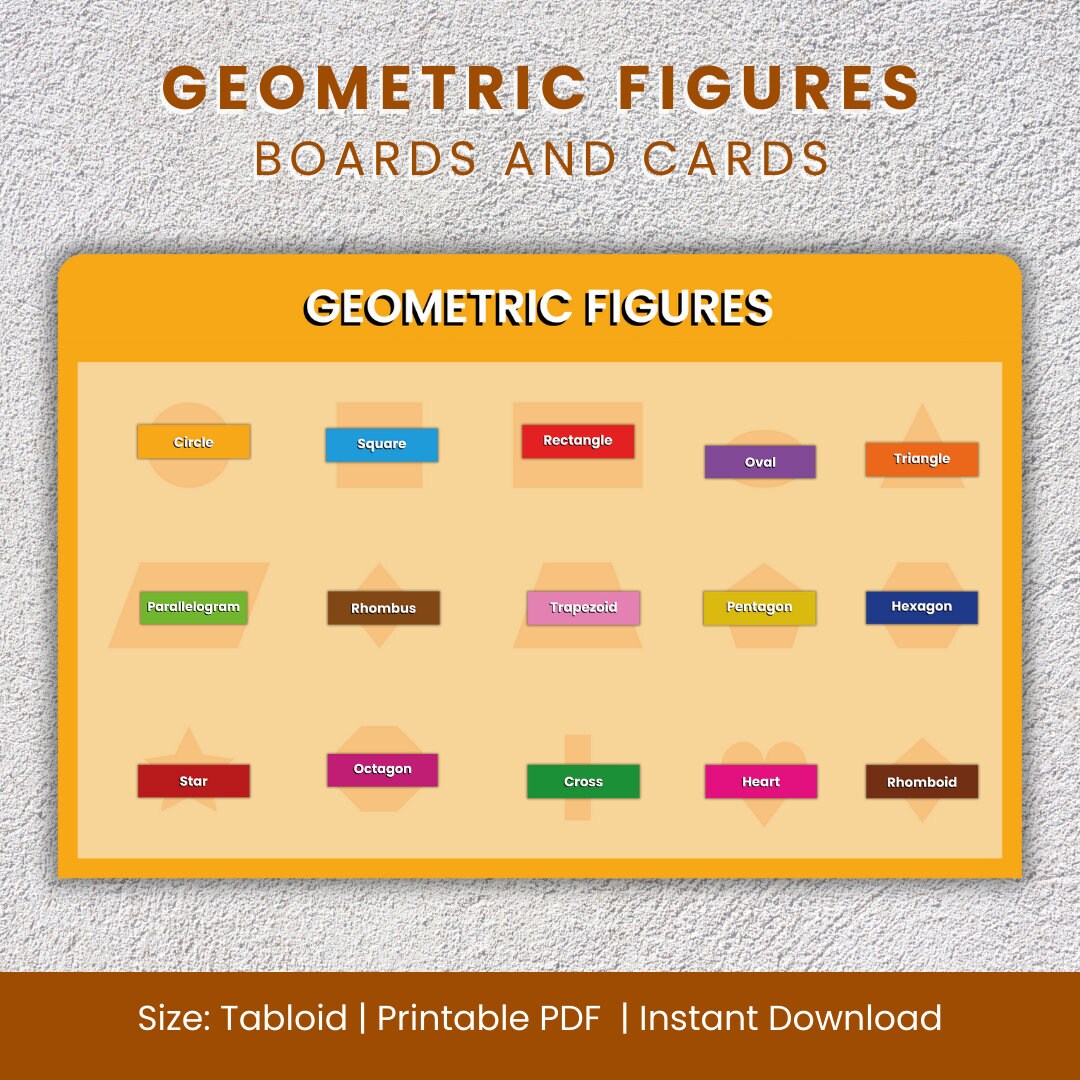 Children's Didactic Game, Matching Geometric Figures in English ...