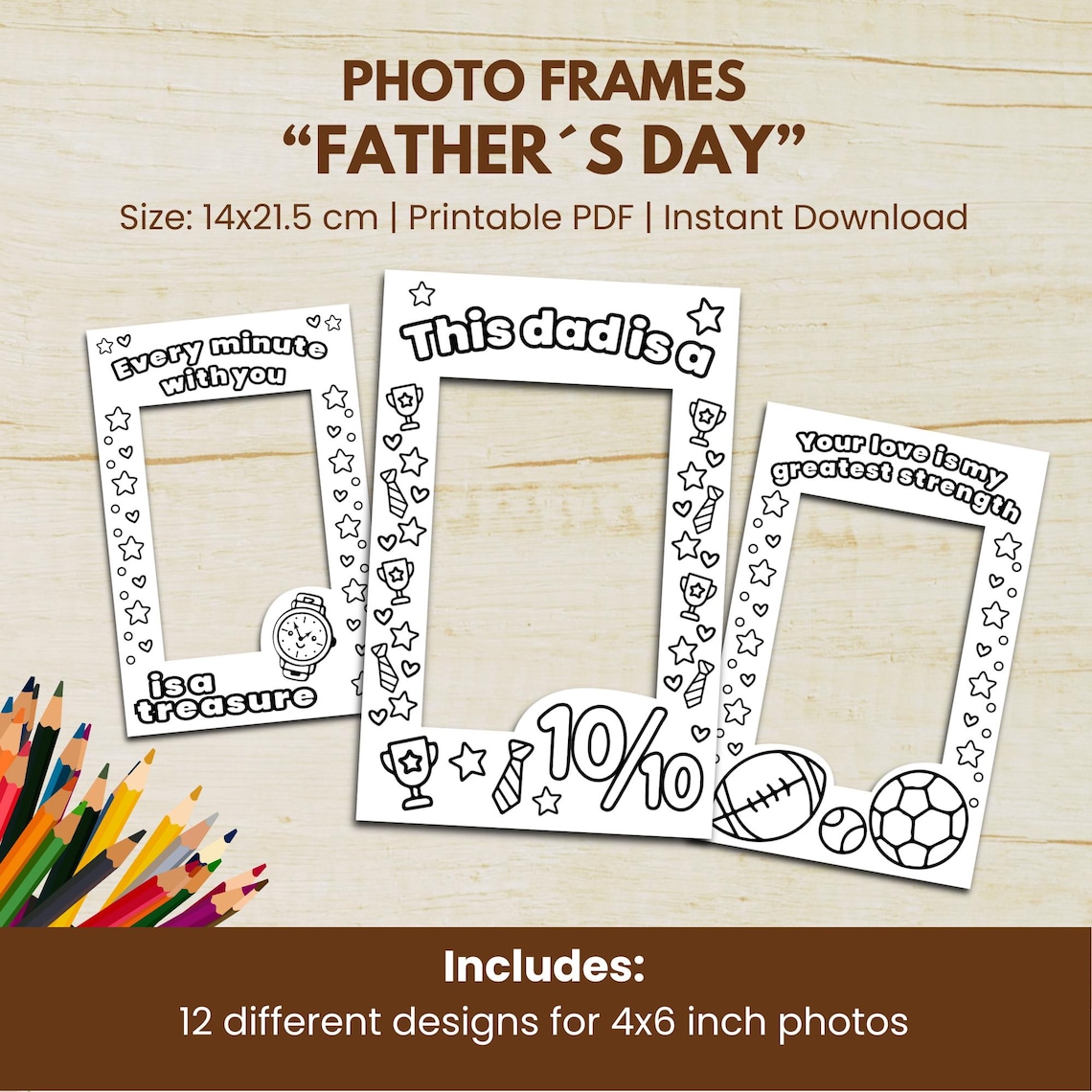 Fathers Day Printable Photo Frames in English | Preschool Activity ...
