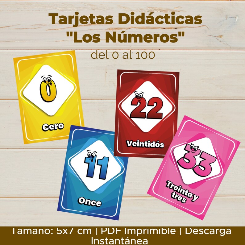 Number Cards, Numbers in Spanish, Numbers From 0 to 100, Mathematics ...