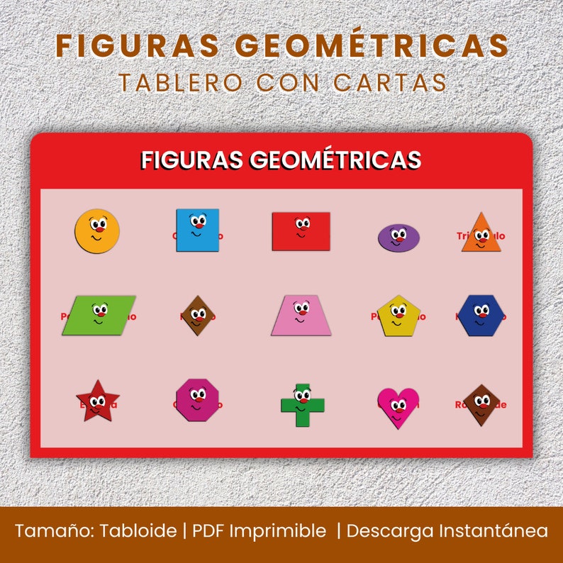 Children's Didactic Game, Matching Geometric Figures in Spanish ...