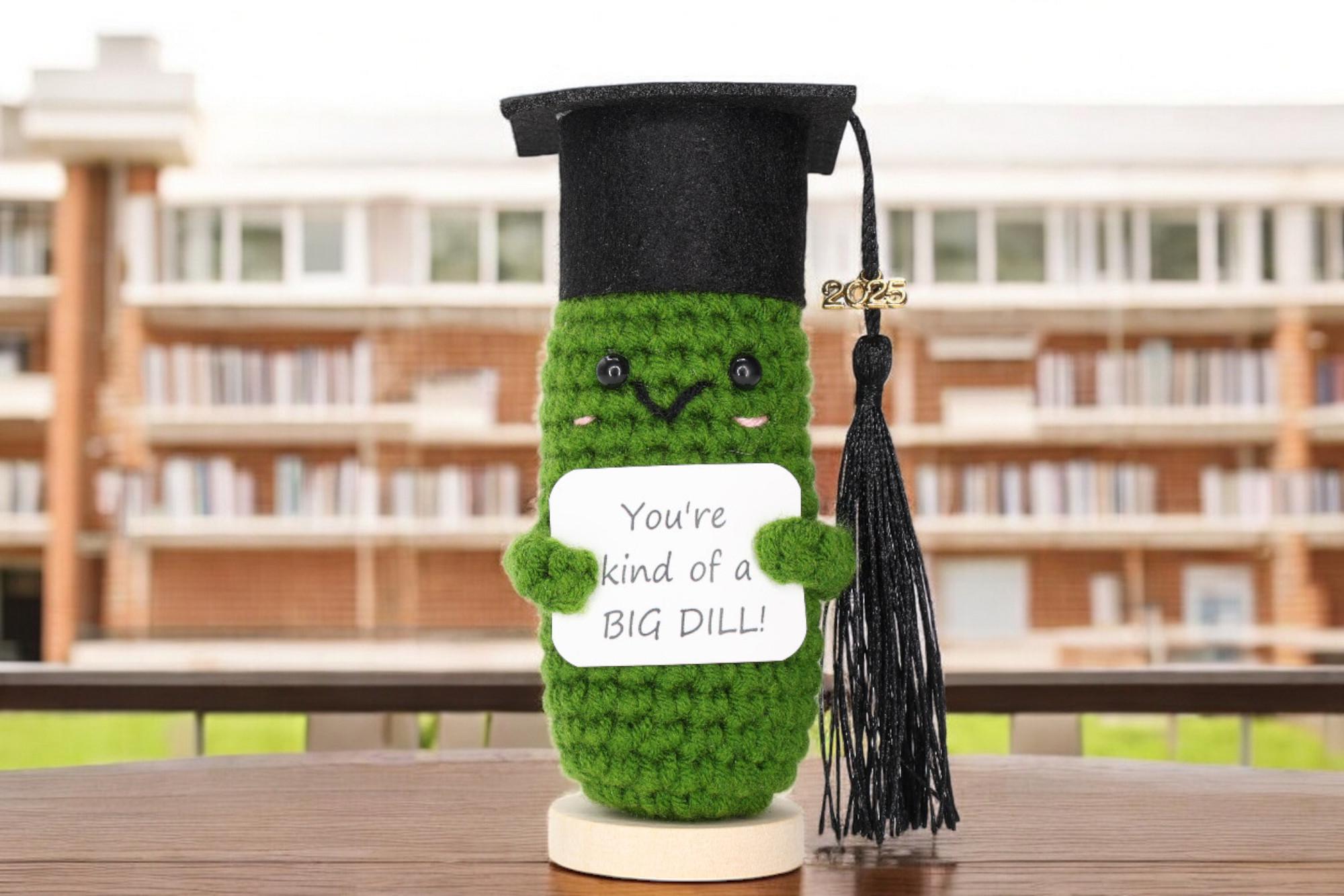 Graduation Positive Pickle and Potato. Handmade Toy, Emotional Support ...