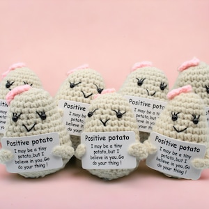 Positive Pink Potato Crochet Doll. Handmade Toy, Emotional Support ...