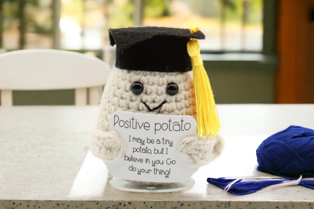 Graduation Positive Potato and Pickle. Handmade Toy, Emotional Support ...
