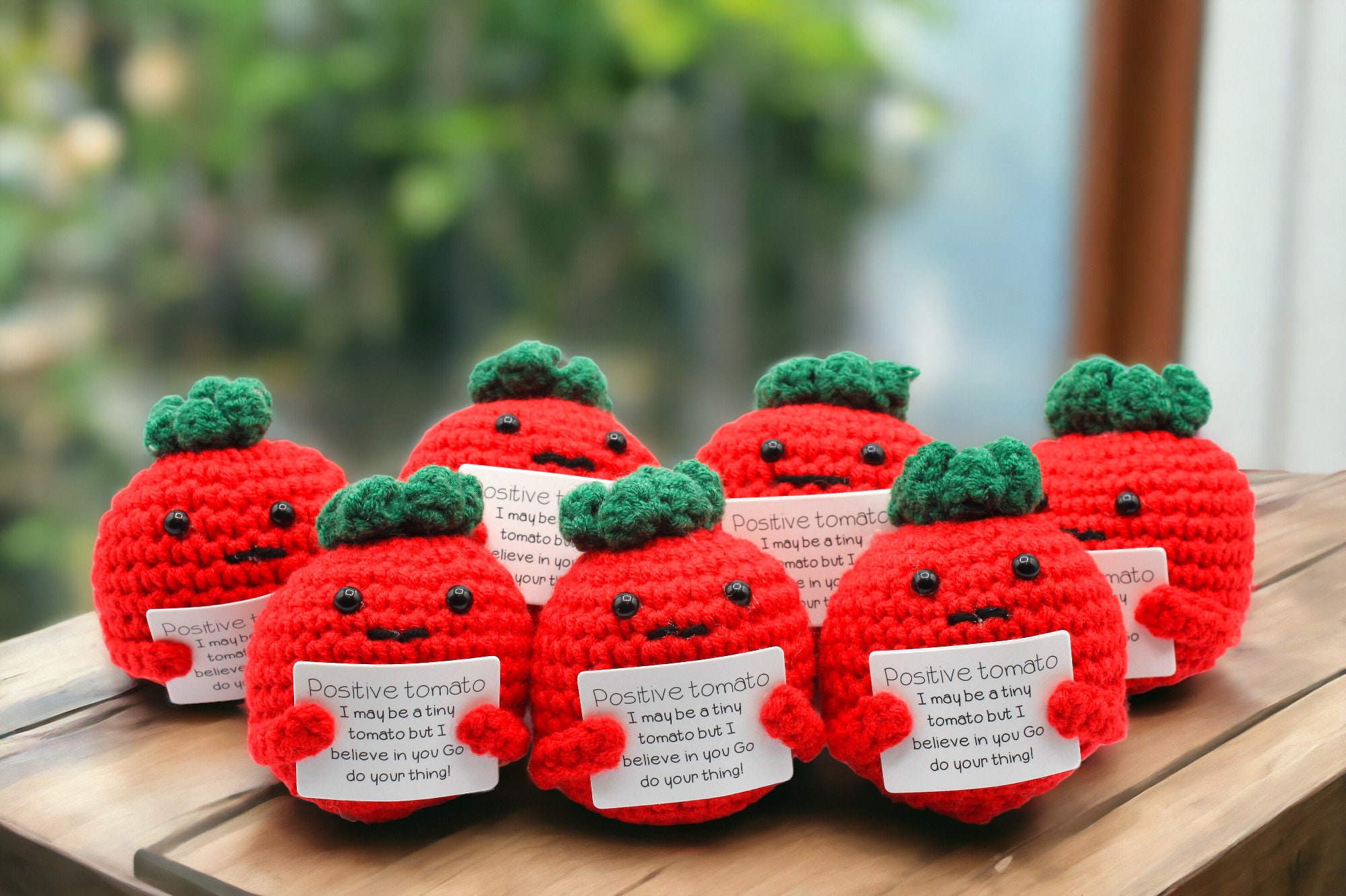 Positive Tomato Crochet Doll. Handmade Toy, Emotional Support Message ...