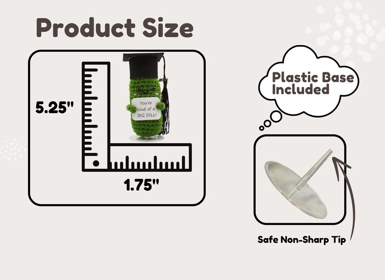 Graduation Positive Pickle and Potato. Handmade Toy, Emotional Support ...