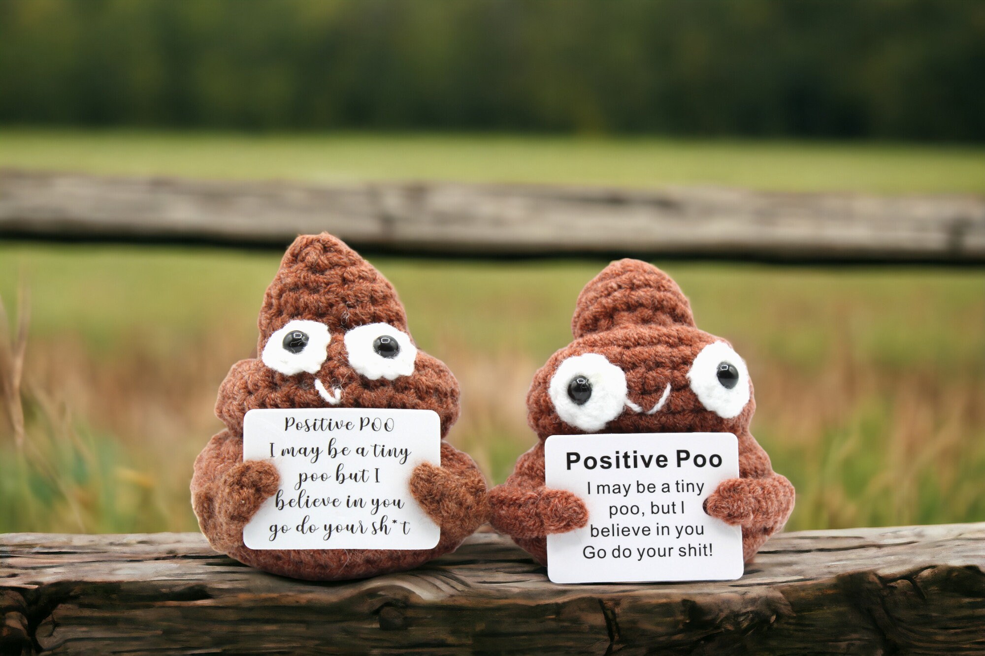 Positive Poo Crochet Doll. Handmade Toy, Emotional Support Message ...