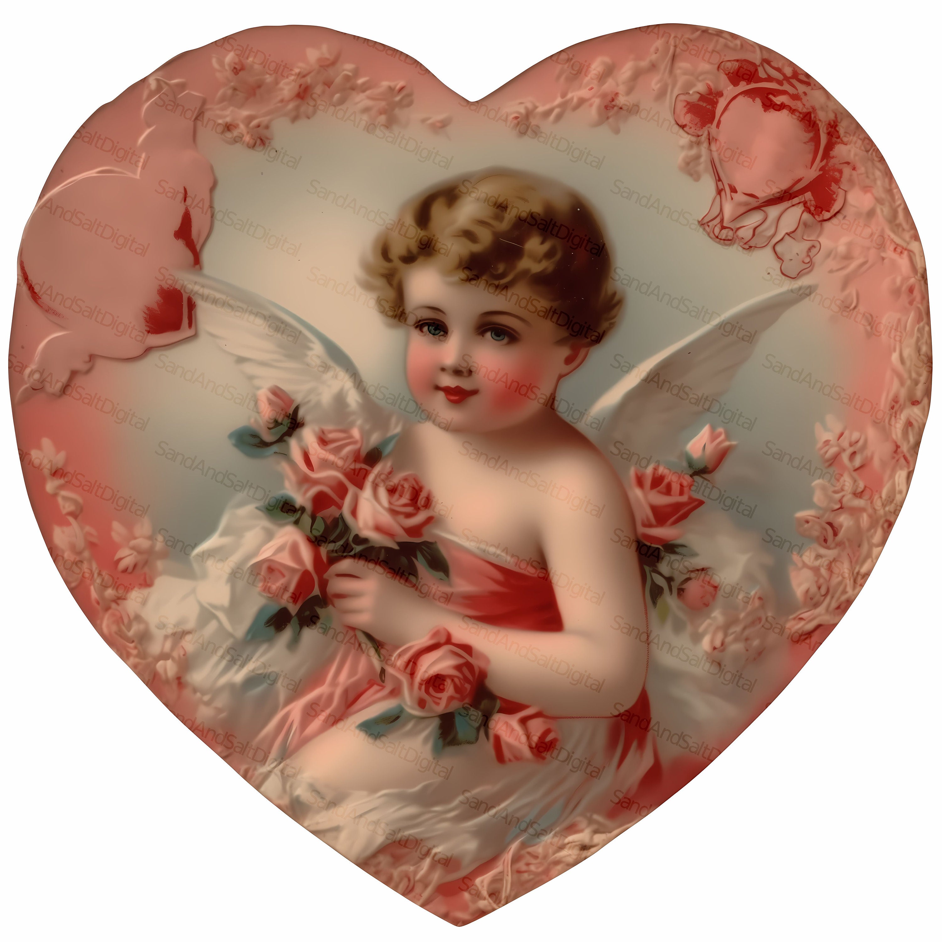 Clip Art Vintage Style Cupid Valentine Cards JPG High Quality Files ...