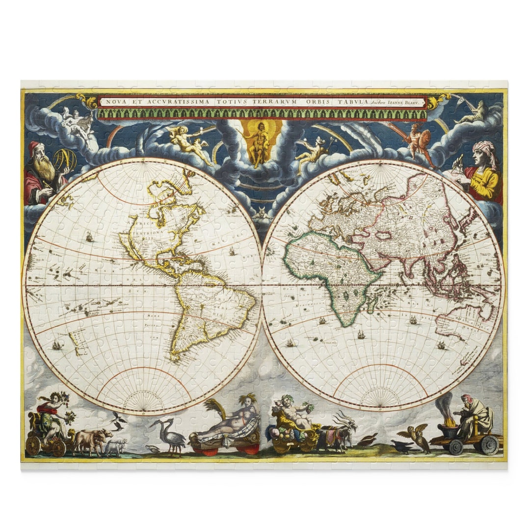 Old Map Puzzle 3 500-piece Jigsaw Puzzle, Unique Puzzle, Puzzle for ...