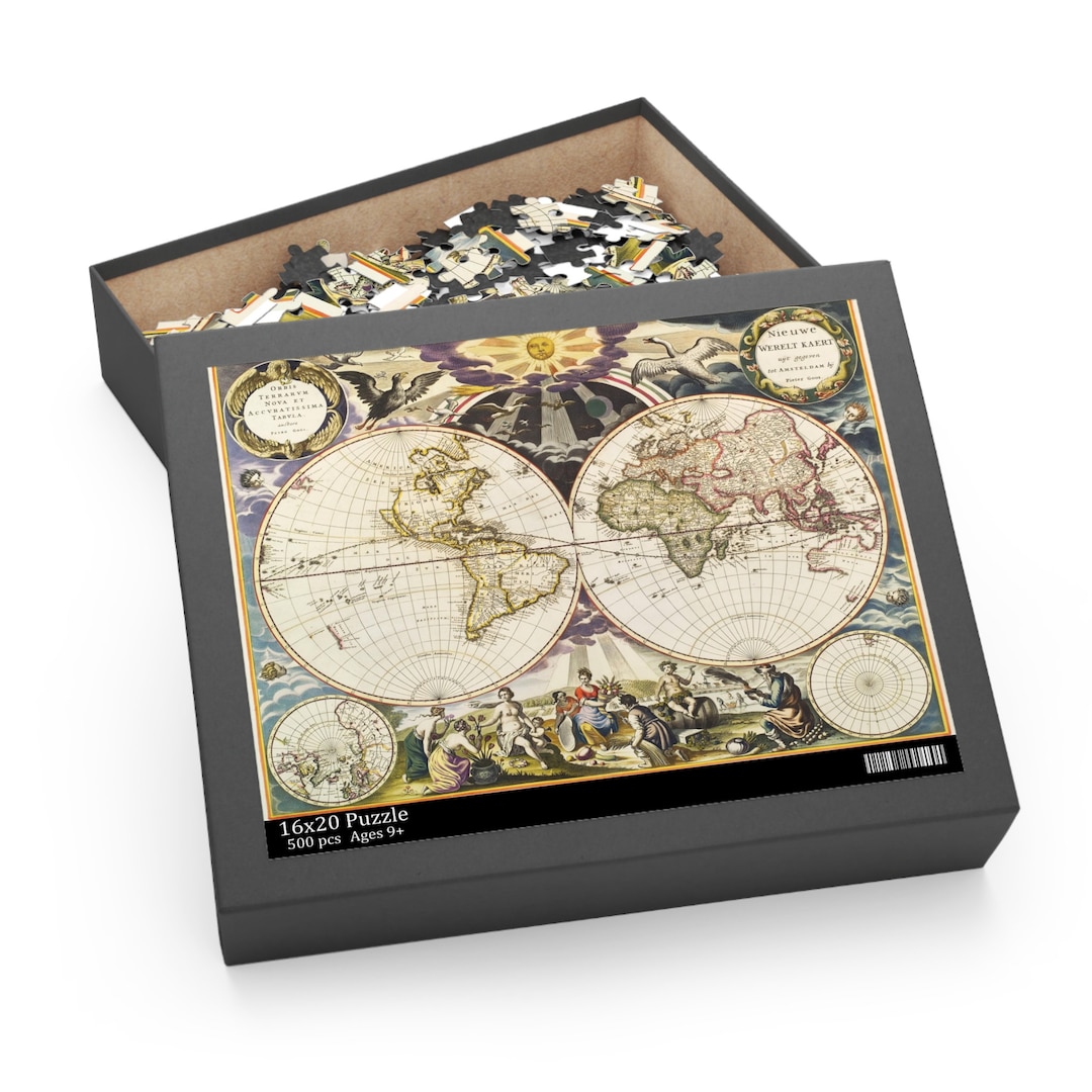 Old Map Puzzle 2 500-piece Jigsaw Puzzle, Unique Puzzle, Puzzle for ...