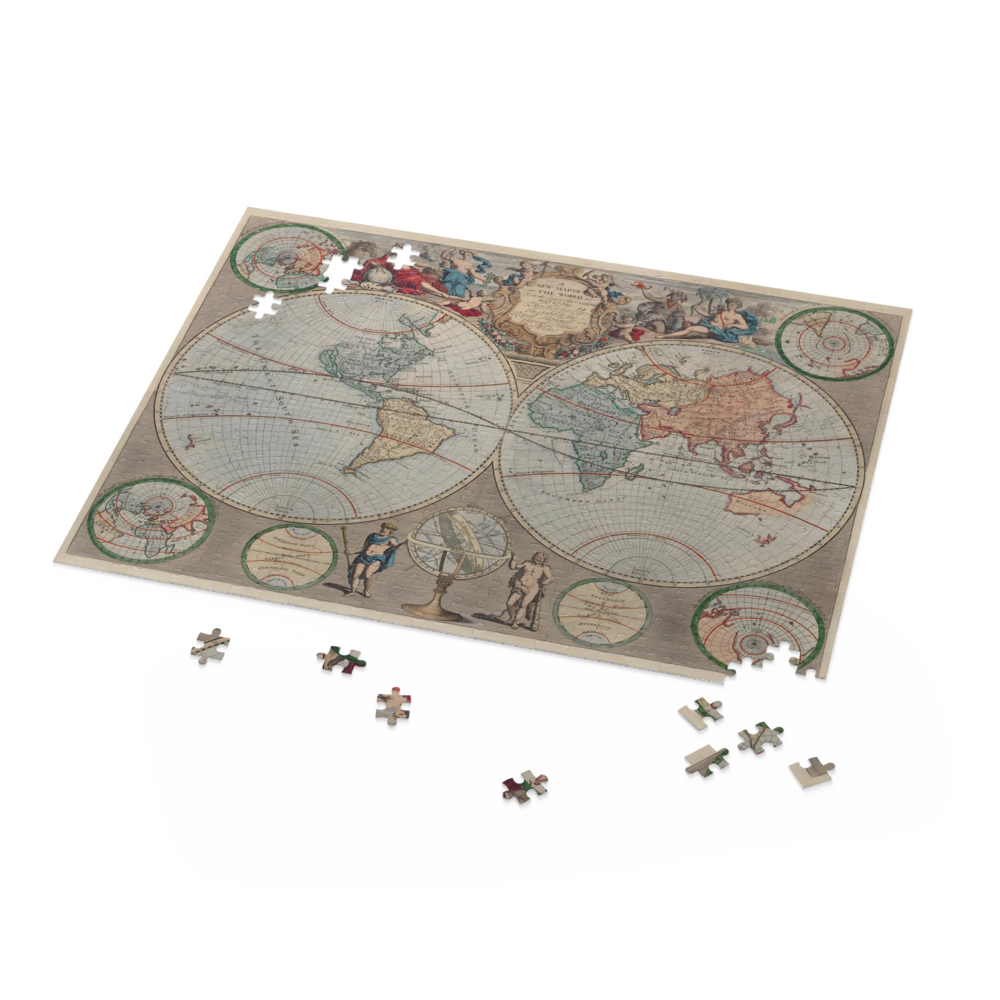 Old Map Puzzle 1 500-piece Jigsaw Puzzle, Unique Puzzle, Puzzle for ...